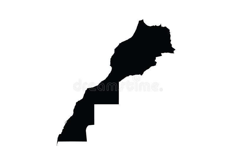 Morocco Outline Map Country Shape Stock Vector - Illustration of africa ...