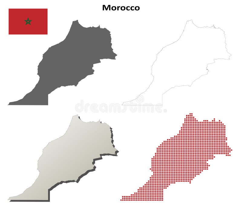 Morocco outline map set stock vector. Illustration of border - 112819516