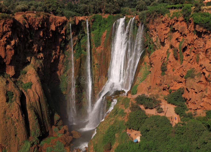 Morocco, Azilal Province. Ouzoud Waterfall Panoramic View. Stock Image ...
