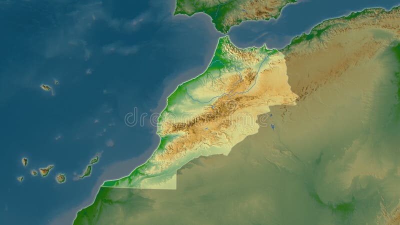 Morocco physical map stock vector. Illustration of geography - 155756449