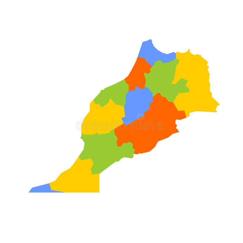 Morocco Political Map of Administrative Divisions Stock Illustration ...