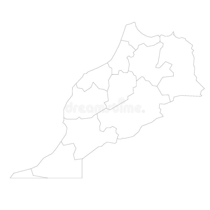 Morocco Political Map of Administrative Divisions Stock Vector ...