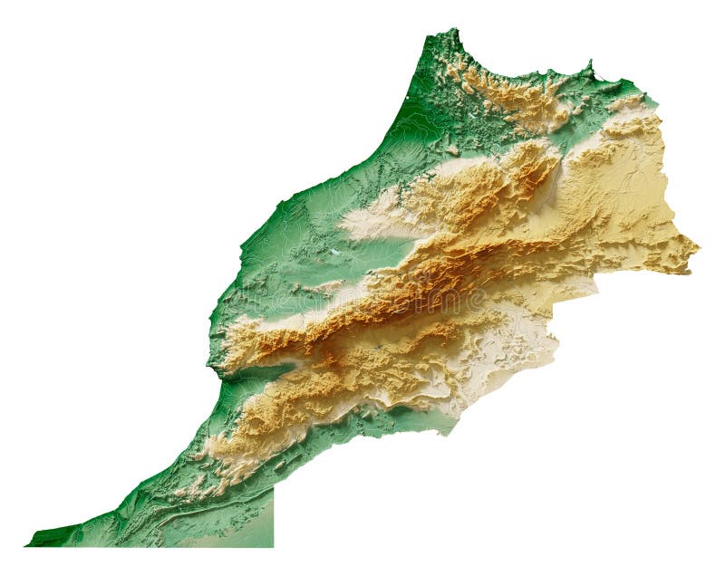 Morocco relief map stock illustration. Illustration of terrain - 281229474