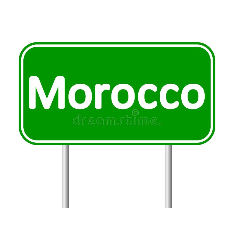 Morocco map on road sign. stock vector. Illustration of moroccan ...