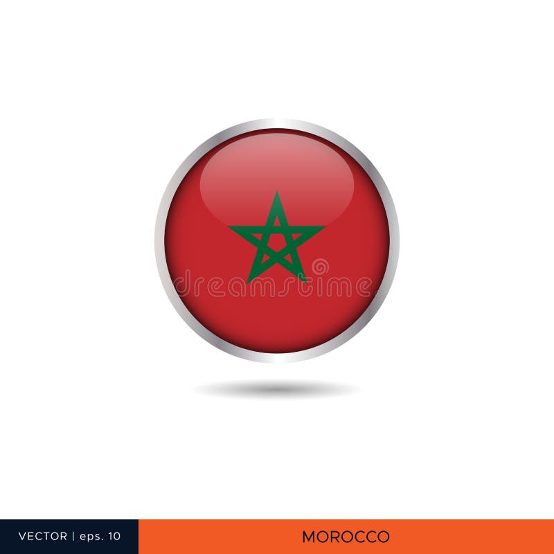 Morocco Round Flag Vector Design. Stock Vector - Illustration of ...