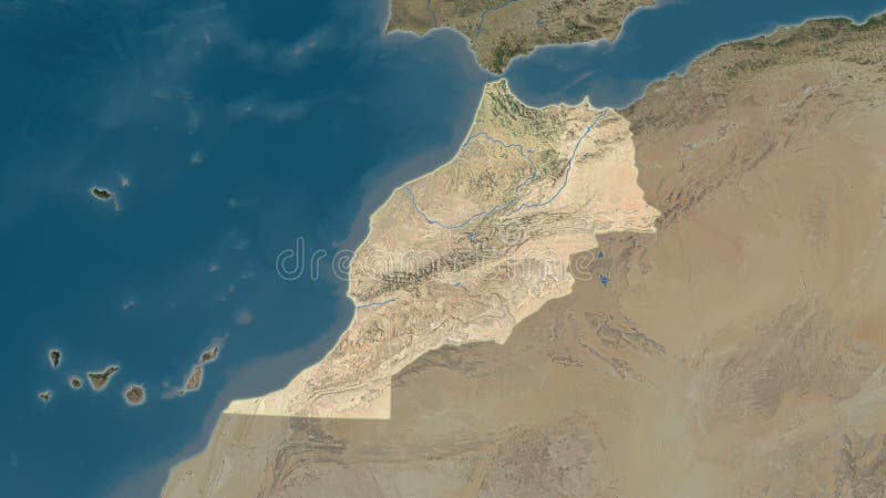 Morocco - Satellite. Composition Stock Illustration - Illustration of ...