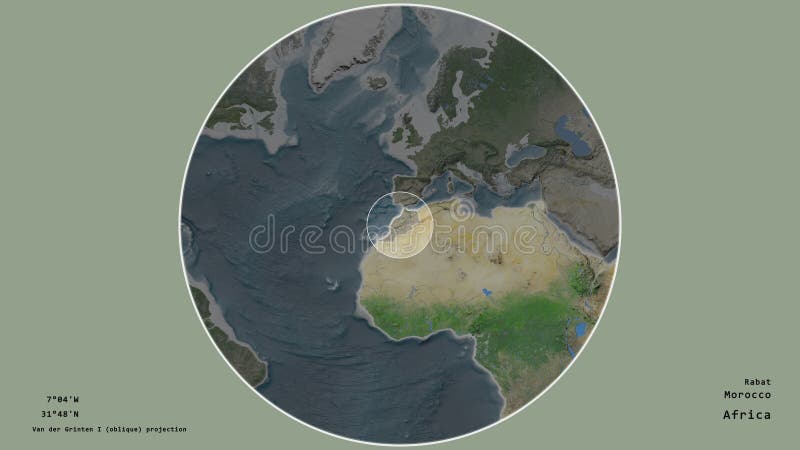 Morocco - Satellite. Localized Stock Illustration - Illustration of ...