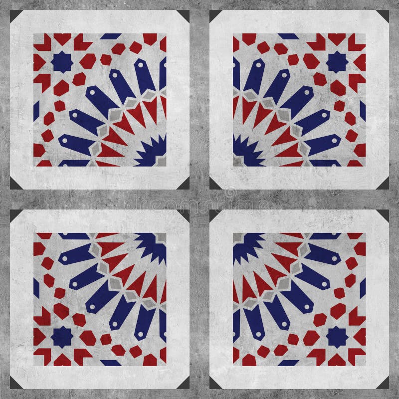 Morocco Seamless Blue and Red Pattern. Colorful Design Pattern ...