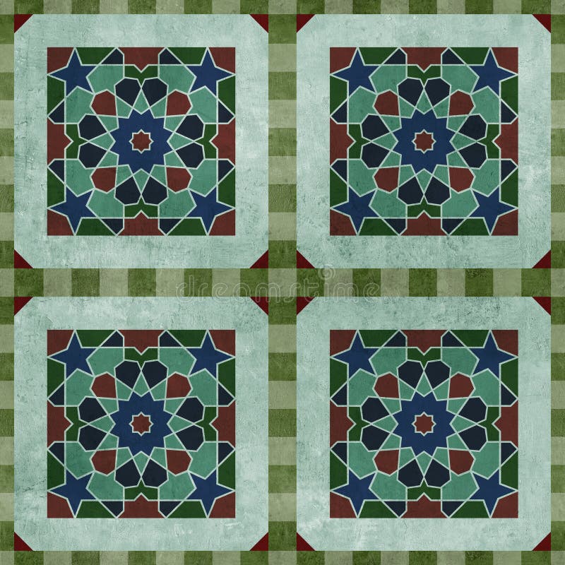 Morocco Seamless Green Tone Pattern. Colorful Design Pattern. Arabic ...
