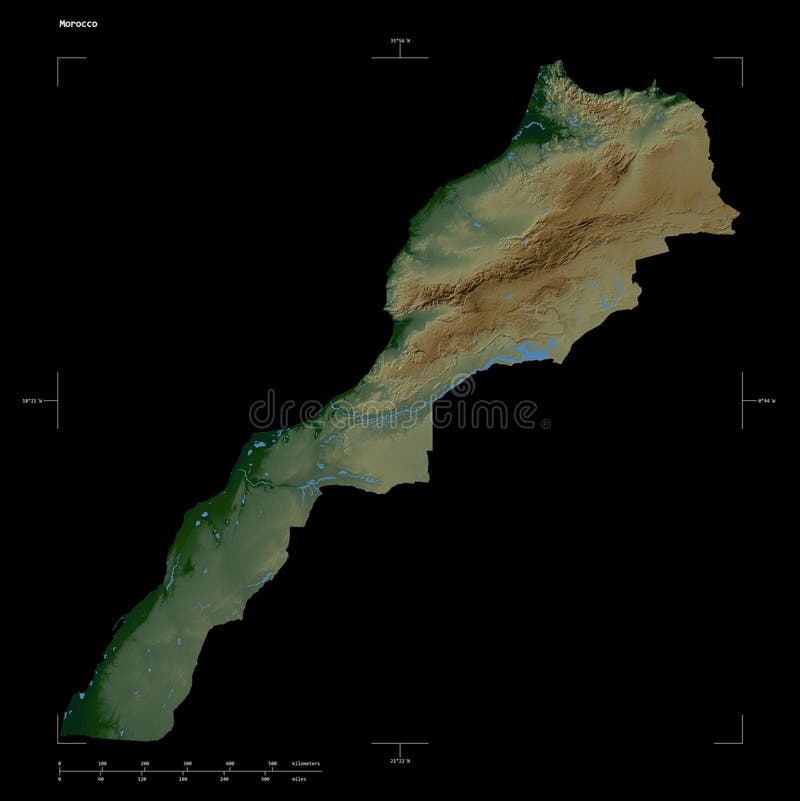 Morocco Shape on Black. Physical Stock Illustration - Illustration of ...