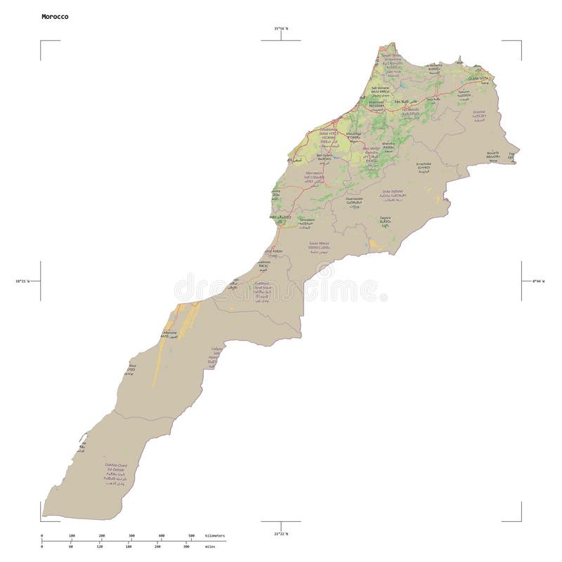 Morocco Shape on White. Topo Standard Stock Illustration - Illustration ...