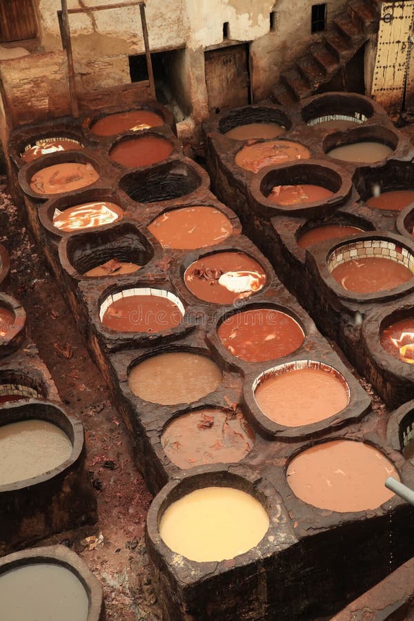Morocco Tannery stock photo. Image of leather, medina - 44653764