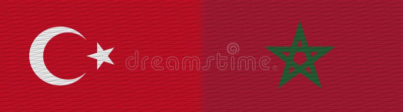 Morocco and Turkey Turkish Fabric Texture Flag Stock Illustration ...