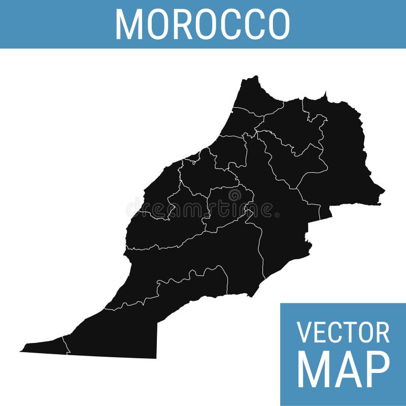 Morocco Vector Map with Title Stock Vector - Illustration of africa ...