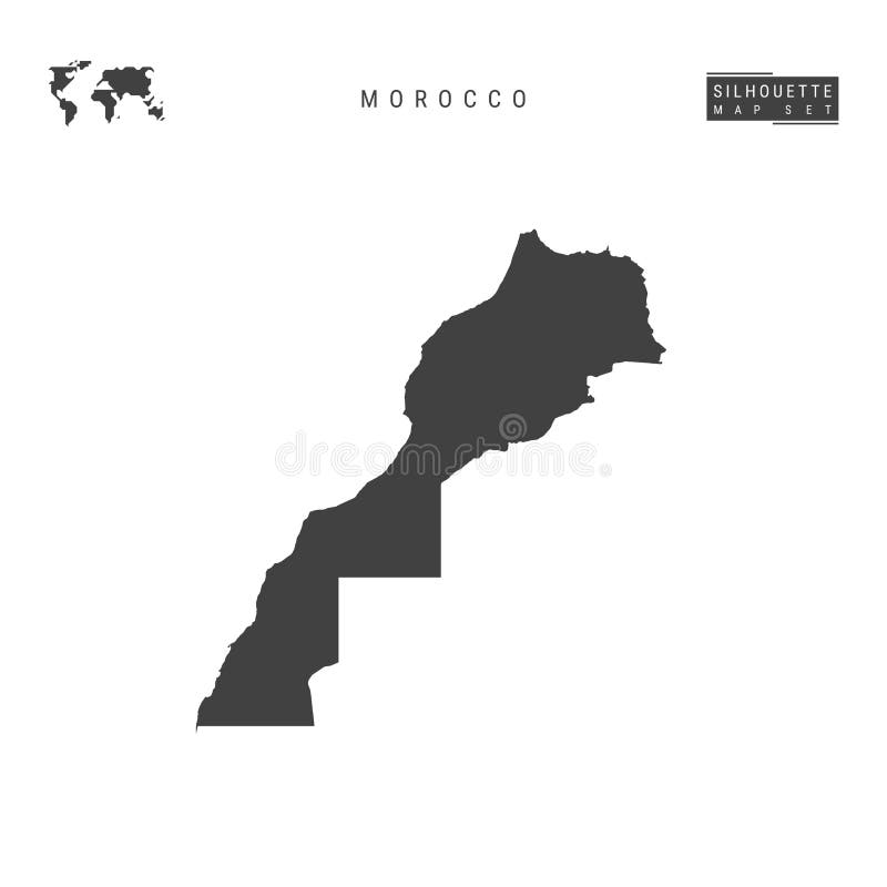 Morocco Vector Map Isolated on White Background. High-Detailed Black ...