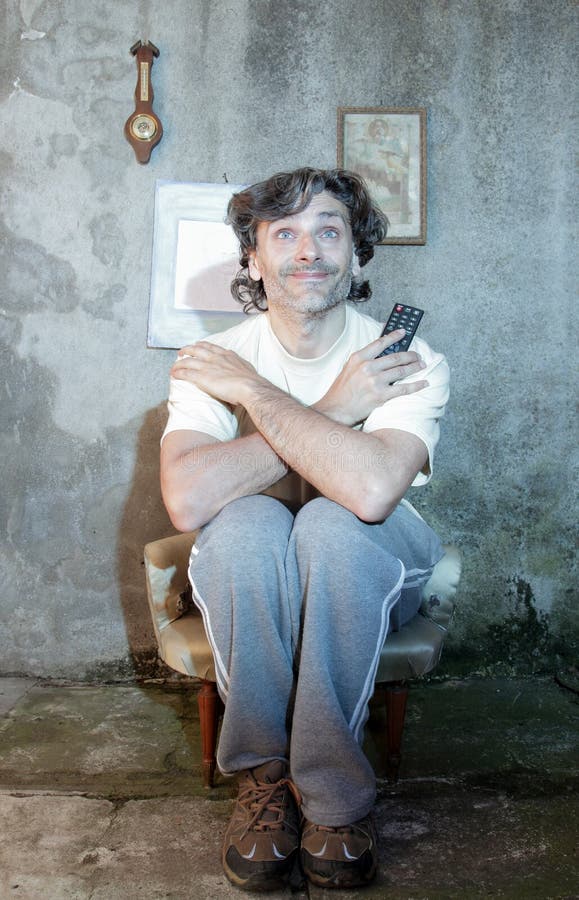 Moronic Television Addicted Stock Photo - Image of fervor, enjoyment ...