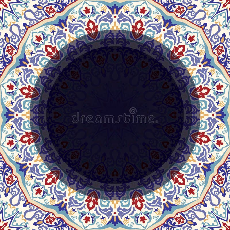 Islamic Background with Frame and Patterns Stock Image - Image of petal ...