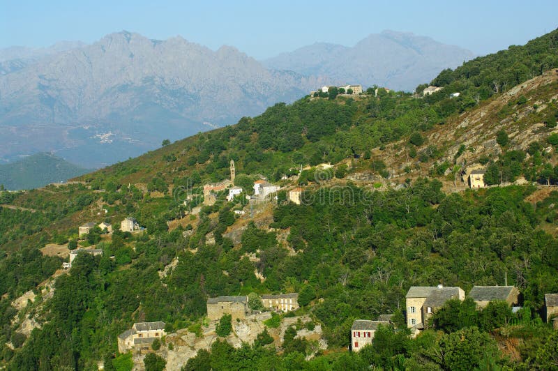 Morosaglia, Corsica Village Stock Image - Image of landmark, france ...