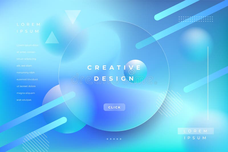 Morph Background Gradient Blue Color with Circle Shape Glass Effect ...