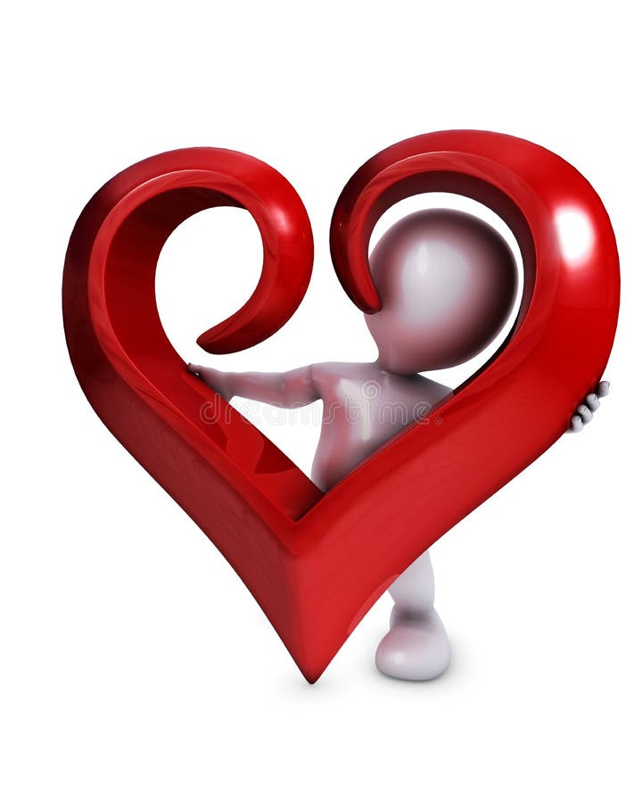 Morph man with heart stock illustration. Illustration of love - 49605704