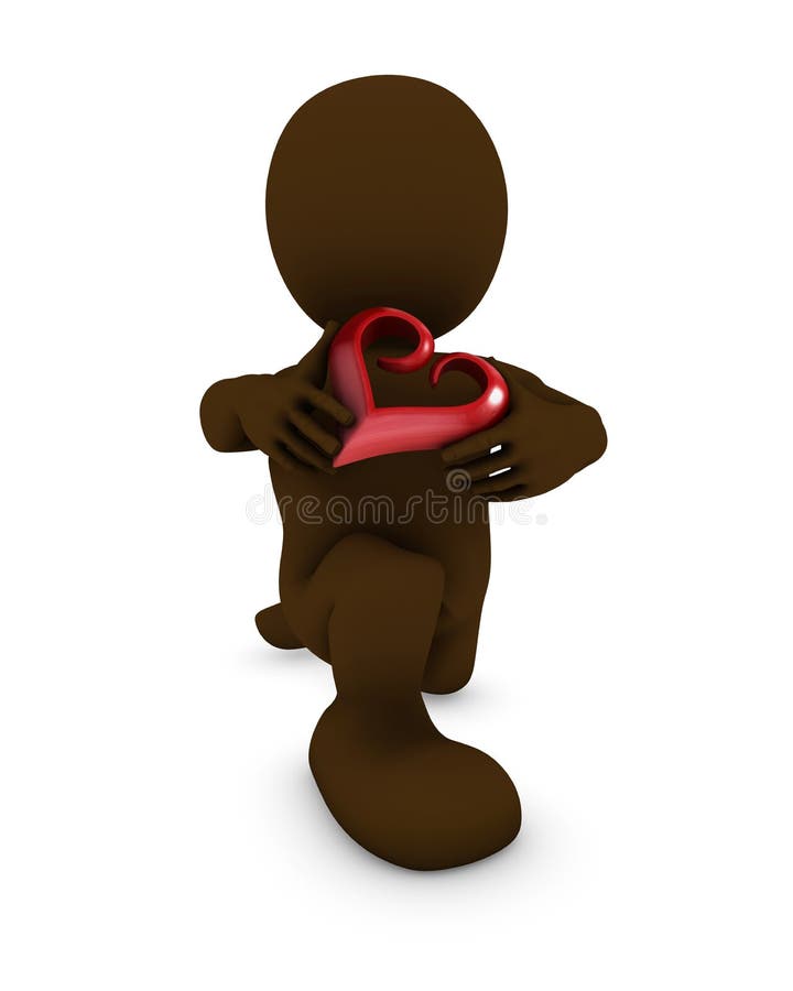 Morph man with heart stock illustration. Illustration of proposal ...