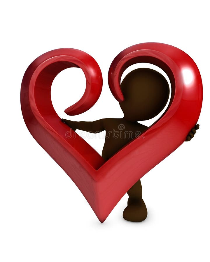 Morph man with heart stock illustration. Illustration of affection ...