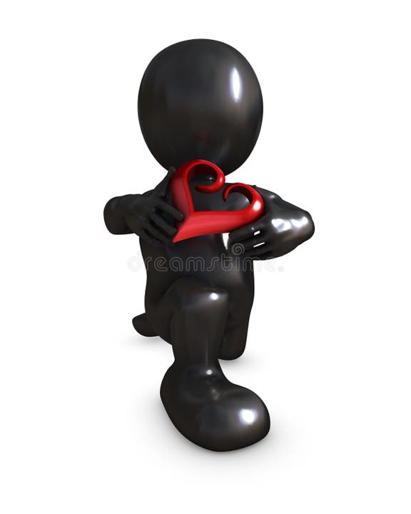 Morph man with heart stock illustration. Illustration of render - 64739916