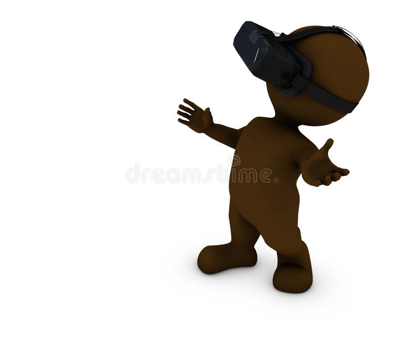 Morph Man with VR Headset stock illustration. Illustration of tech ...