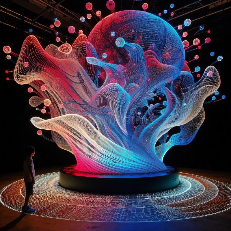95 78. Morphing Light Sculpture_ a Sculpture that Changes Shae Stock ...
