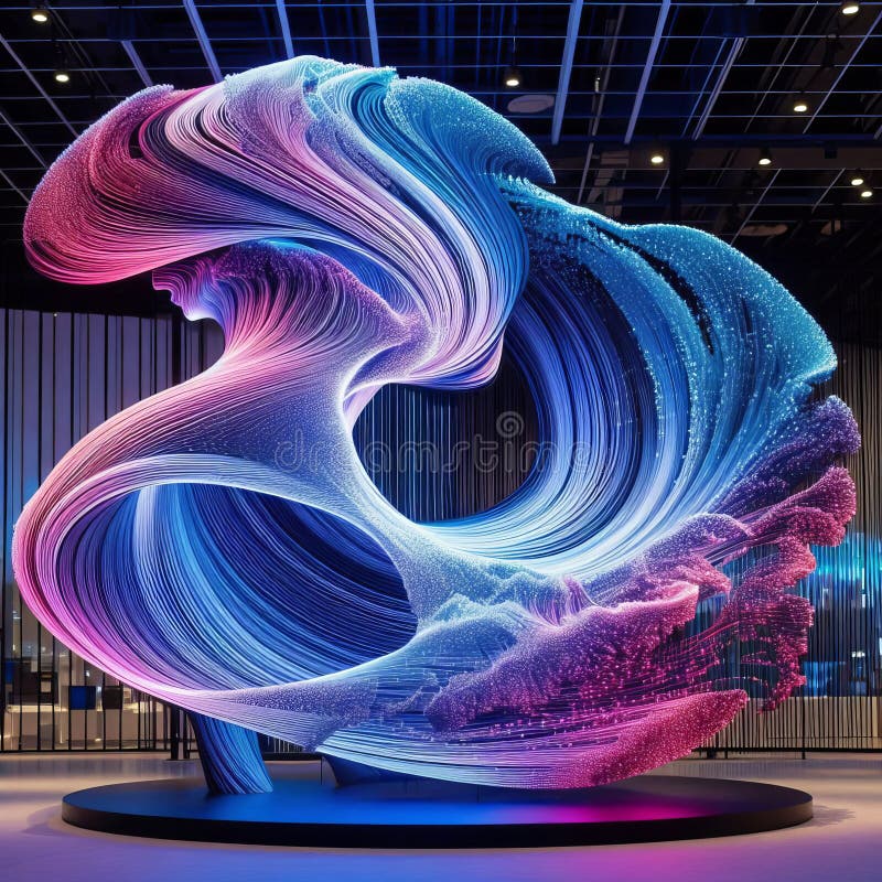 96 78. Morphing Light Sculpture_ a Sculpture that Changes Shae Stock ...