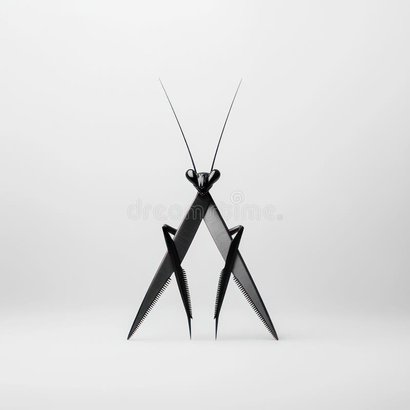 Morphing Mantis Scissors Transformation on White Background Stock ...