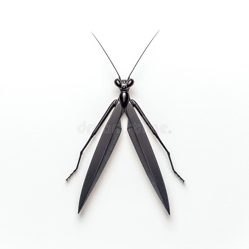 Morphing Mantis Scissors Transformation on White Background Stock ...