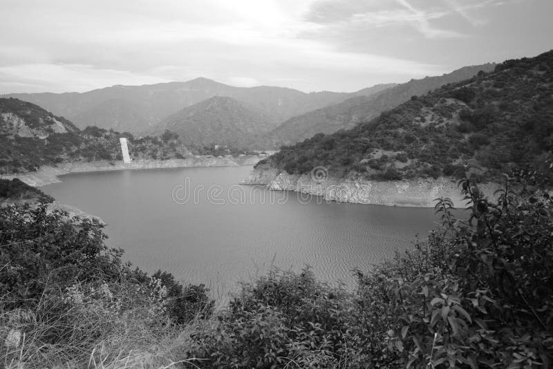 Morris Dam in Black and White Stock Photo - Image of hill, lake: 345215206