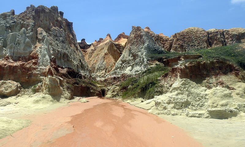 Morro Branco, Maze of Colored Sands, Hortaleza, Brazil Stock Image ...