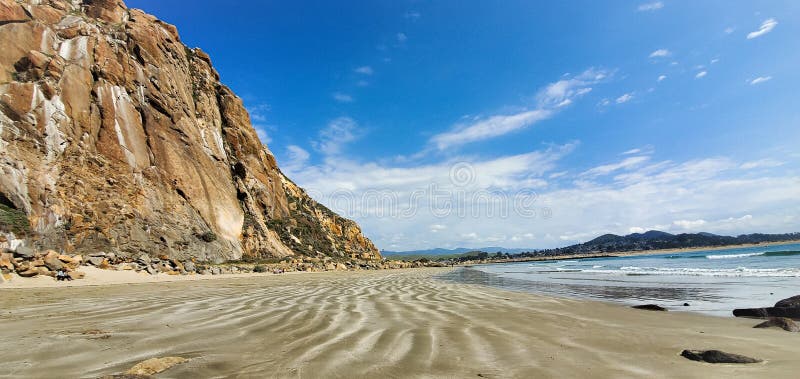 Morro Rock Back Side Photo with Beach in Morro Bay California Stock ...