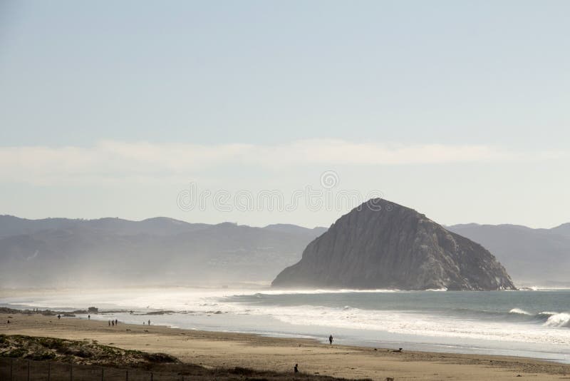 Morro Rock stock image. Image of beach, pacific, rock - 62986733