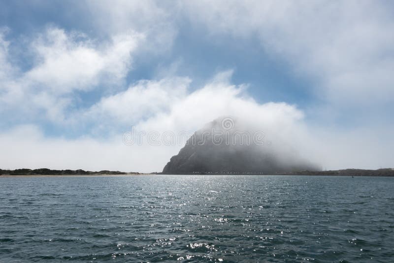 Morro Rock in the Fog, Morro Bay, California Stock Photo - Image of ...