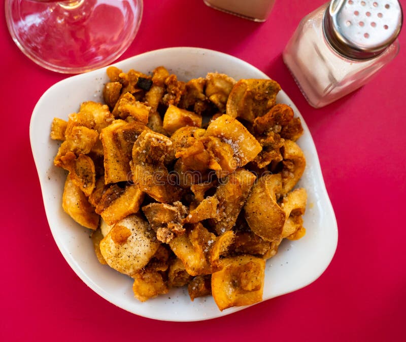 Morros Fritos - Traditional Spanish Meat Appetizer Served on Plate ...