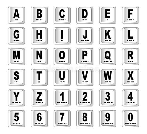 Computer Key International Morse Code Alphabette Stock Illustrations ...