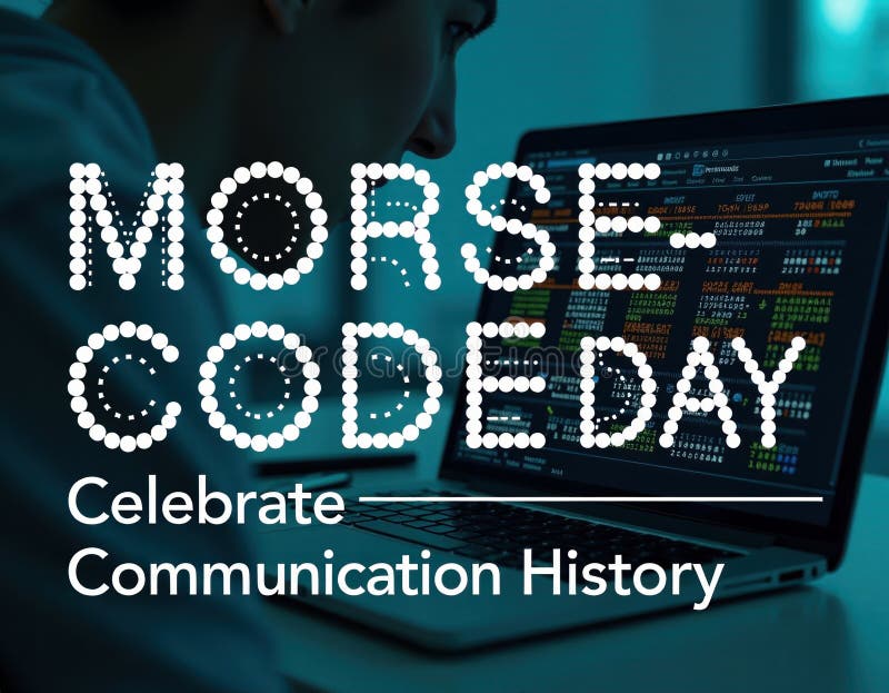Morse Code Day Celebrating Communication History Stock de ilustración ...