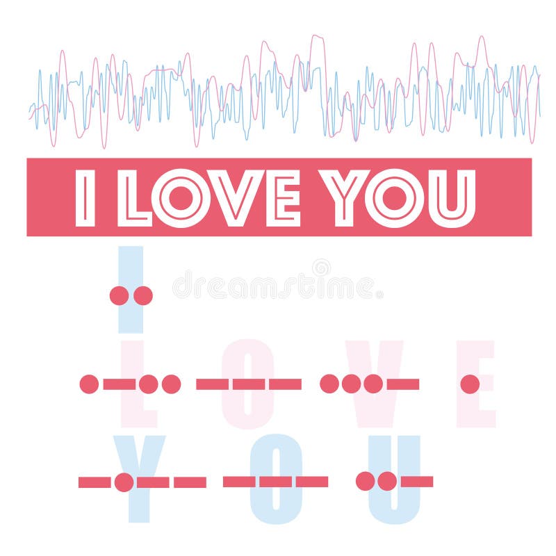 Morse Code -I Love You- Vector Illustration Stock Vector - Illustration ...