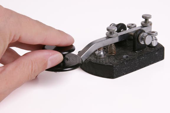 Morse Code Key with hand stock photo. Image of electronic - 269376