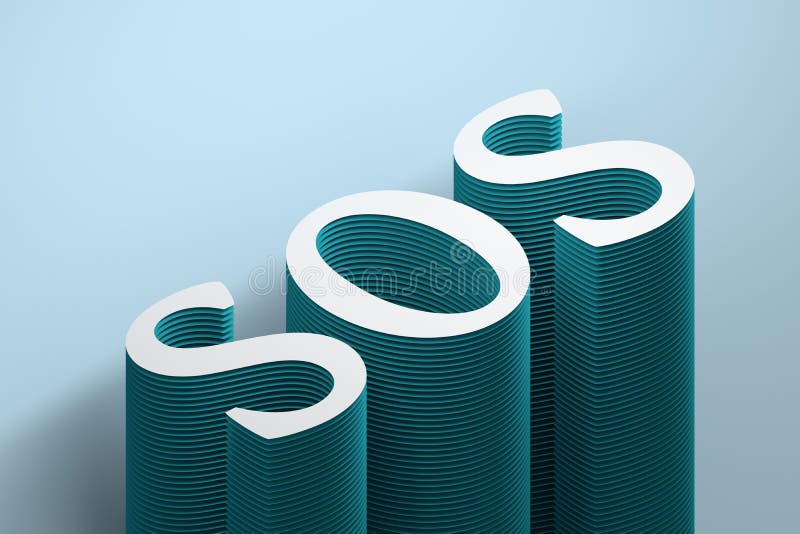 Morse Code Word SOS in Blue Color Stock Illustration - Illustration of ...