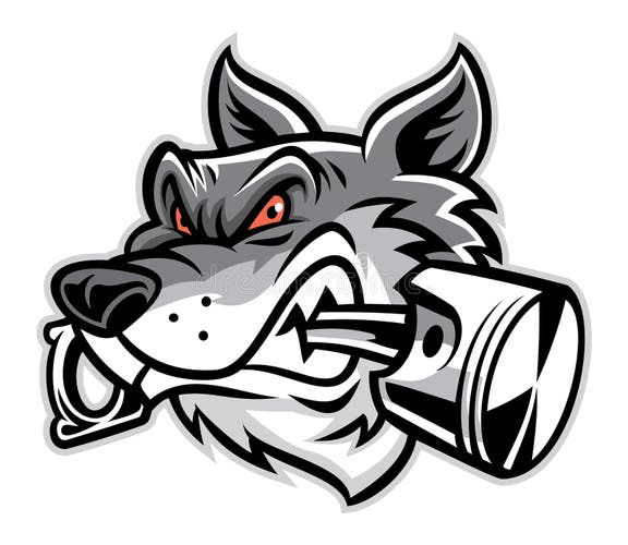 Morso del lupo il pistone illustrazione vettoriale. Illustrazione di ...