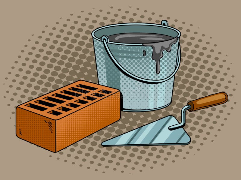 Mortar Brick Trowel Coloring Vector Stock Vector - Illustration of ... Mortar Brick Trowel Coloring Vector Stock Vector - Illustration of ...