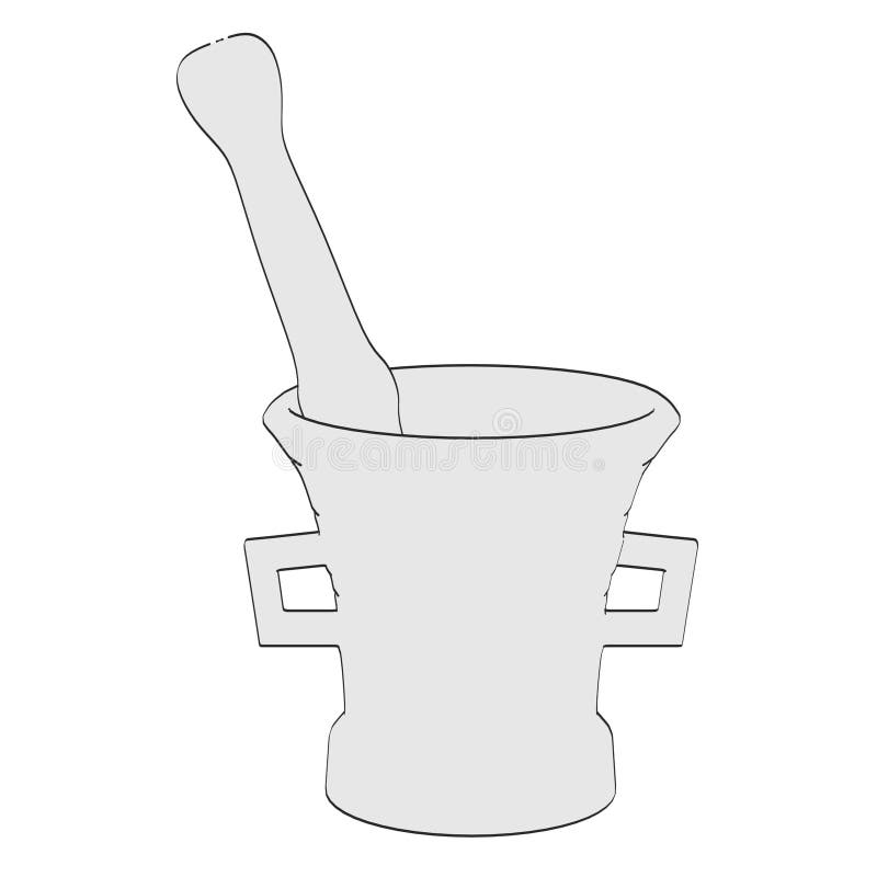 Mortar stock illustration. Illustration of vial, science - 70135928