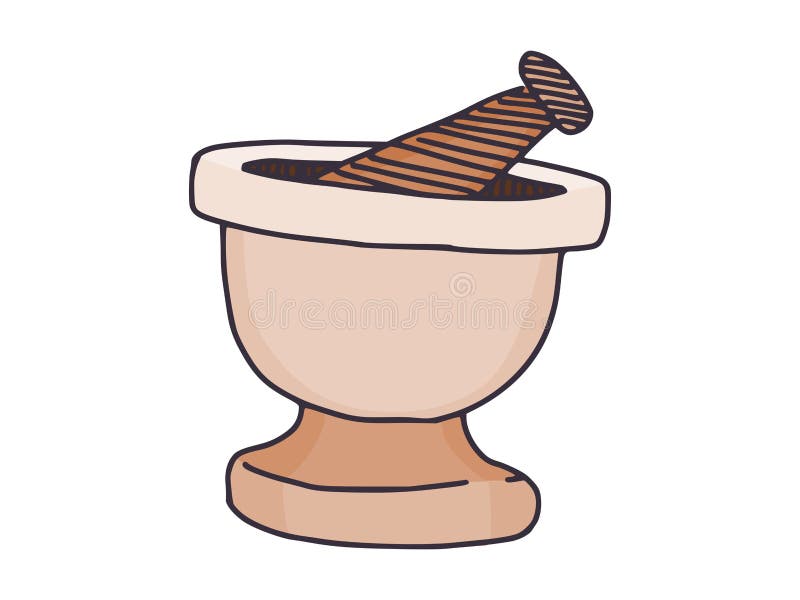 Mortar for Grinding into Powder. Sketch Doodle Vector Image New Stock ...