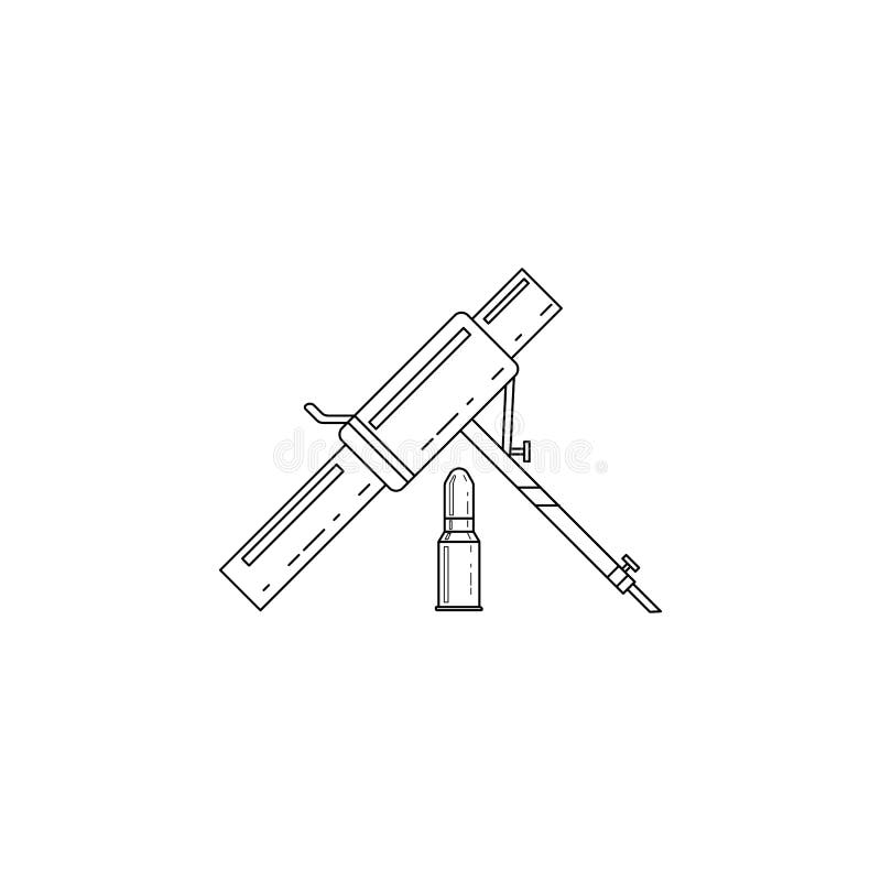 Military Mortar Bomb Icon In Cartoon Style Isolated On White Background ...