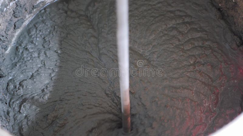 Mortar Ingredients Mixed in Bucket for Construction. Plaster Concrete ...