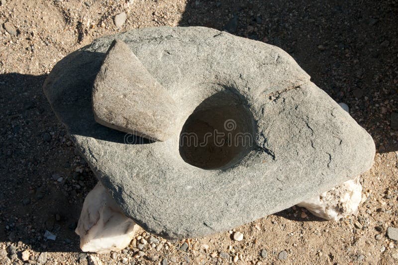 Prehistoric Mortar Stone stock image. Image of acorns - 178907263